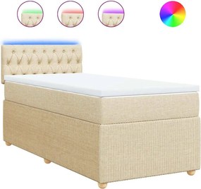 Box spring postel s matrací krémová 80 x 200 cm textil 3289595