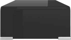 TV stolek / podstavec na monitor černé sklo 40x25x11 cm 244134
