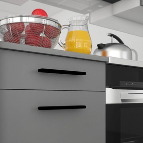 Kuchyňský nábytek 260 cm šedá antracit grafit s pracovní deskou  TOR PRIMO260/3/WT/SR/0/B1