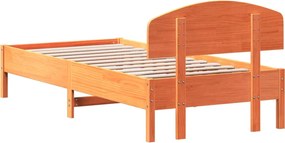 Postel bez matrace voskově hnědá 100 x 200 cm masivní borovice 3207220