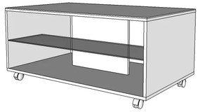 Konferenční stolek Carter - dub černý/bílá