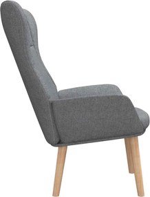 Relaxační křeslo světle šedé textil 341394