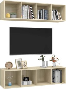 Nástěnné TV skříňky 2 ks dub sonoma kompozitní dřevo 3079784