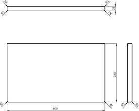 Sapho WOODY deska 600 x 28 x 360 mm masiv přírodní dub WD066-70