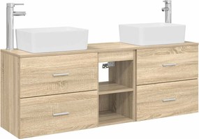Sada koupelnových skříněk 3 ks Dub sonoma 53 x 34,5 x 63 cm 3405853