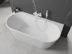 Mexen Oval+ volně stojící vana ke zdi 170 x 80 cm, bílá, bílý přepad - 52681708000-20