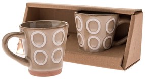 Světle hnědé keramické hrnky v sadě 2 ks na espresso 100 ml Rings – Dakls