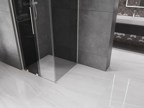 Mexen Velar, sprchový kout s posuvnými dveřmi 110 x 110 cm, 8mm šedé sklo, broušená ocel, 871-110-110-41-97
