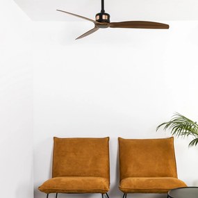 FARO 33451 COPPER FAN M, černá/dřevo, stropní ventilátor - FARO