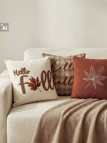 Sinsay - Dekorační povlak na polštář s nápisem „Hello Fall“ - hnědá
