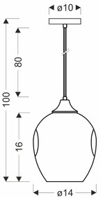 Candellux Černo-hnědý závěsný lustr Aspa pro žárovku 1x E27