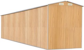 Zahradní kůlna světle hnědá 192x938x223 cm pozinkovaná ocel 3147480