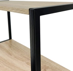 Industriální regál Lamon 60 cm černý/dub sonoma