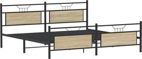 Kovový rám postele bez matrace dub sonoma 193 x 203 cm 3325100