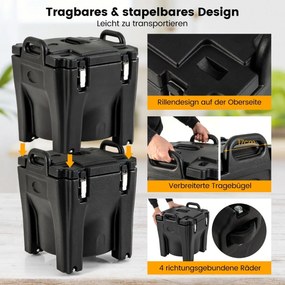 Costway 30 L Cool Box Izolovaný box s kolečky s brzdami Stohovatelný termobox