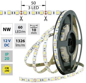 LED pásek délka 5m McLED neutrální bílá 12V 14,4W 10mm ML-121.665.60.9-04000.500X05