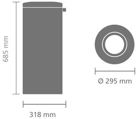 Brabantia Koš nehořlavý Flame Guard 30L matná ocel