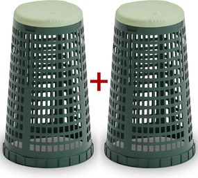 Plastový odpadkový koš na 120 l pytle 1+1 ZDARMA zelený, zelené víko