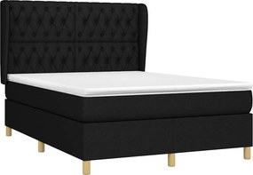 Box spring postel s matrací černá 140 x 190 cm textil 3128759