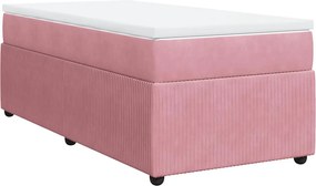 Box spring postel s matrací růžová 80 x 200 cm samet 3285607