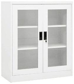 vidaXL Kancelářská skříň bílá 90 x 40 x 105 cm ocel