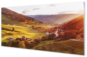 akrylový obraz Německo údolí budovy forest 125x50 cm