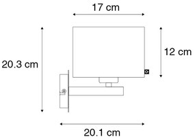 Moderní nástěnné svítidlo černé se zlatem - VT 1