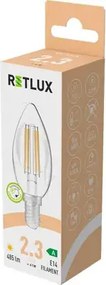 RETLUX RFL 605 LED Filament žárovka E14 C35 2.3W / 485 lm / 3000K / te