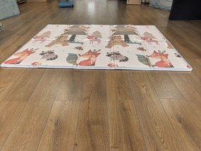 AIYAPLAY Hrací podložka pro děti 200x150x1,5 cm s motivem lesa, skládací, oboustranná z XPE, 0-3 roky, vícebarevná