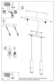 Sollux SL.0947 - Lustr na lanku LOOPEZ 2xGU10/10W/230V černá/měď