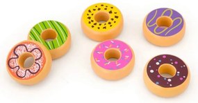 Dětská dřevěná hračka Viga sada 6 dřevěných donutů