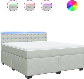 Box spring postel s matrací světle šedá 180x200 cm samet 3288690
