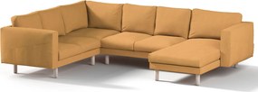 Potah na pohovku IKEA Norsborg rohová, 5-místná se šezlongem barva žlutá látka pletený vzor