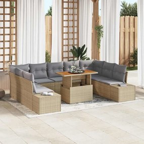 Sada zahradních pohovek 10 ks Beige a šedá 3350007