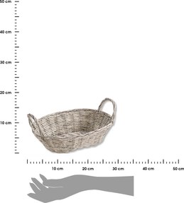 Oválný košík HARVEST 28x21 cm šedý
