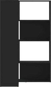 Rohová 4patrová knihovna černá 85x85x140 cm kompozitní dřevo 3307811