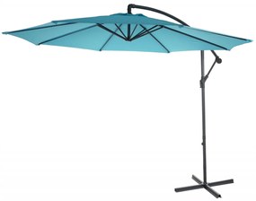 Slunečník Acerra Ø 3m polyester/ocel - tyrkysově-modrý se stojanem