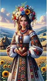 NORIMPEX Diamantové malování Dívka se slunečnicemi / 30x40 cm