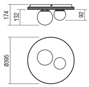 Redo 01-2464 stropní LED svítidlo Corum černé, 38W, 3000K, ø39cm