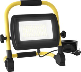 HOMCOM 50W LED Reflektor s Nastavitelnými Hlavami a Stojanem 4250 Lumenů IP65 6500K Voděodolné Přenosné LED Projektorové Světlo s Držadlem pro Vnitřní