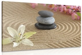 Obraz Zen zahrada a kameny v písku - 90x60 cm