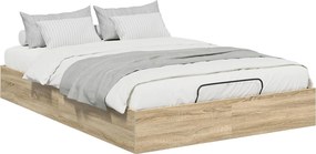 Ottoman postel Sonoma dub 203 x 140 x 25 cm Dřevěný materiál 3409231