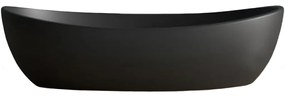 CERANO - Umyvadlo na desku z litého mramoru Gaia - černá matná - 55x35 cm