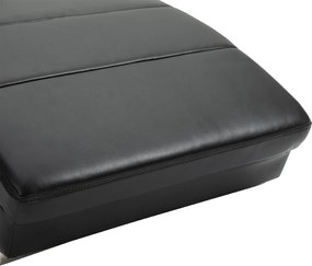 HOMCOM Relaxační lehátko kožené s masážní funkcí, 58 x 163 x 87 cm, do 120 kg, 8 masážních bodů, s dálkovým ovládáním, vysoký opěrný polštář, černá |…