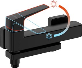 Deante Blur, nástěnná vanová baterie s otočným výtokem, 150 mm, černá matná, DEA-BQL_N12M