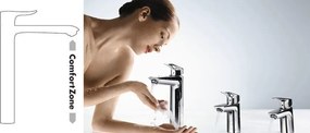 Hansgrohe Metropol, vysoká umyvadlová baterie, s výpustí Push-Open, kartáčovaná černá chromová, 32512340