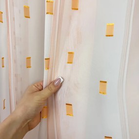 Voálová záclona s olůvkem meruňková kostka metráž Ervi 960-04