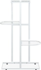 4patrový stojan na květiny 43 x 22 x 76 cm bílý kov 336109