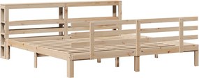 Rám postele s čelem 200 x 200 cm masivní borové dřevo 3306120