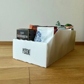 usporadejto.cz Úložný box, plastový bílý 20x50x16cm - do spíže i do skříně KARTONPLAST